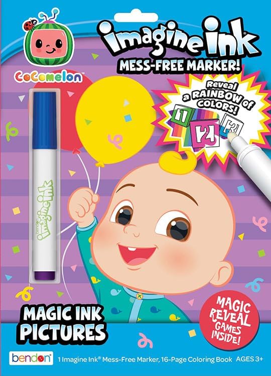 Amazon.com : Bendon Cocomelon Imagine Ink, Coloring Book and 1 Mess ...