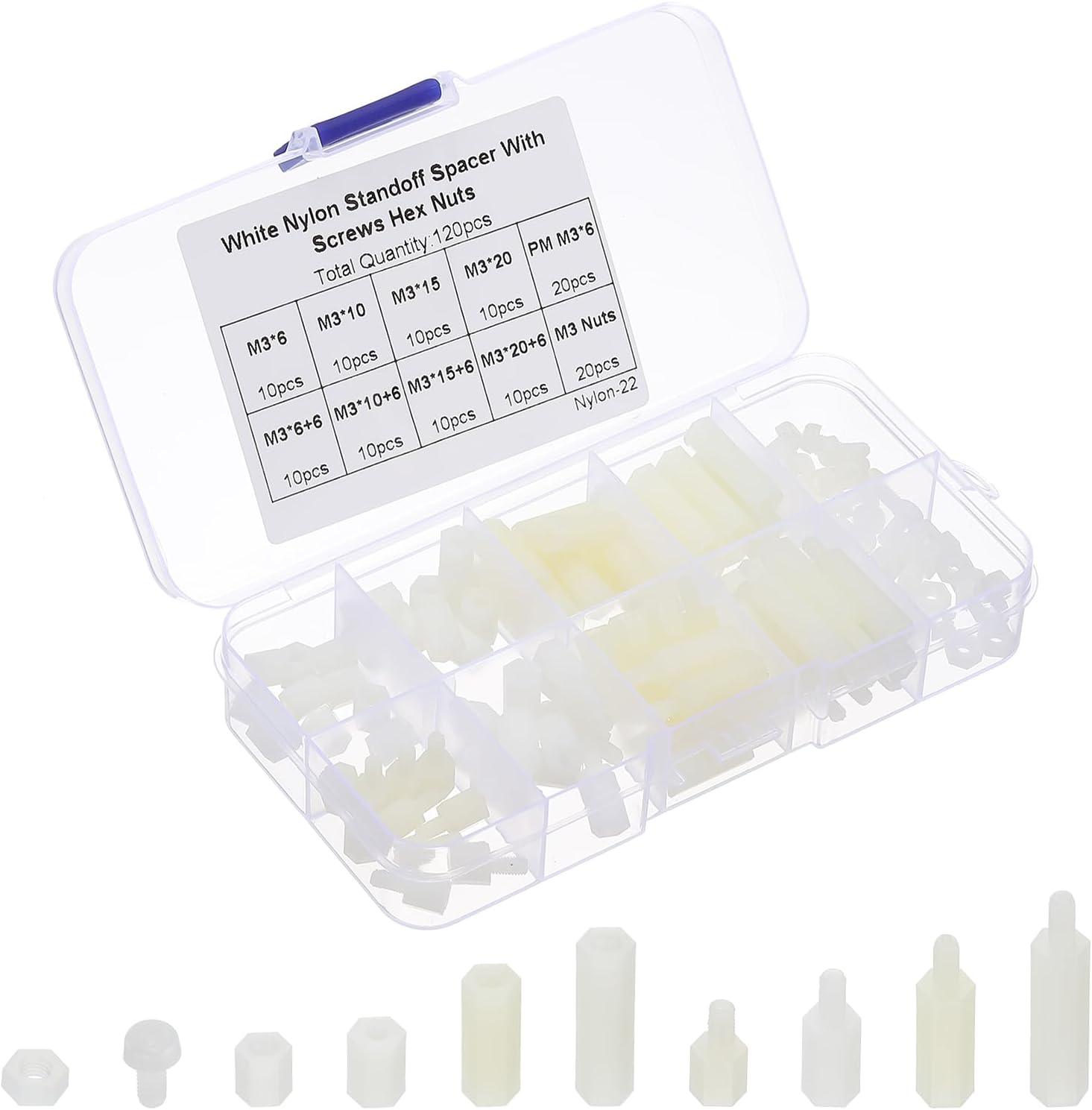 Amazon.com: PATIKIL M3 Male Female Nylon Hex Spacer Standoff Kit ...
