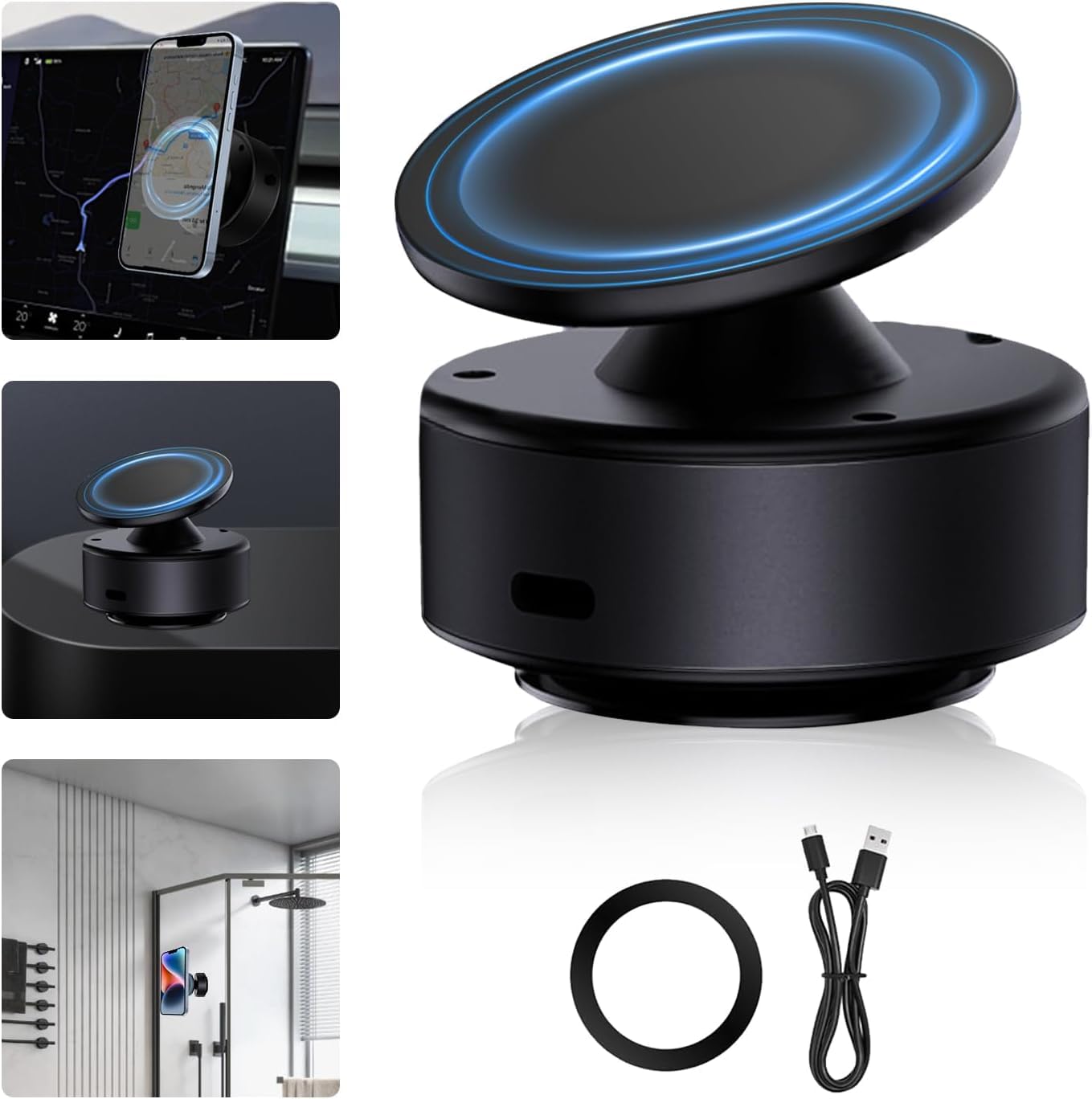 Xkimos 360° Rotating Vacuum Magnetic Phone Holder, Double-Sided Strong ...