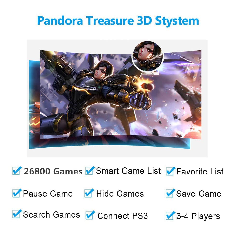 IDYNIREL 3D Pandora Box 60S Arcade Games Console for TV&PC&Projector, 26800 Games Installed Plug ...