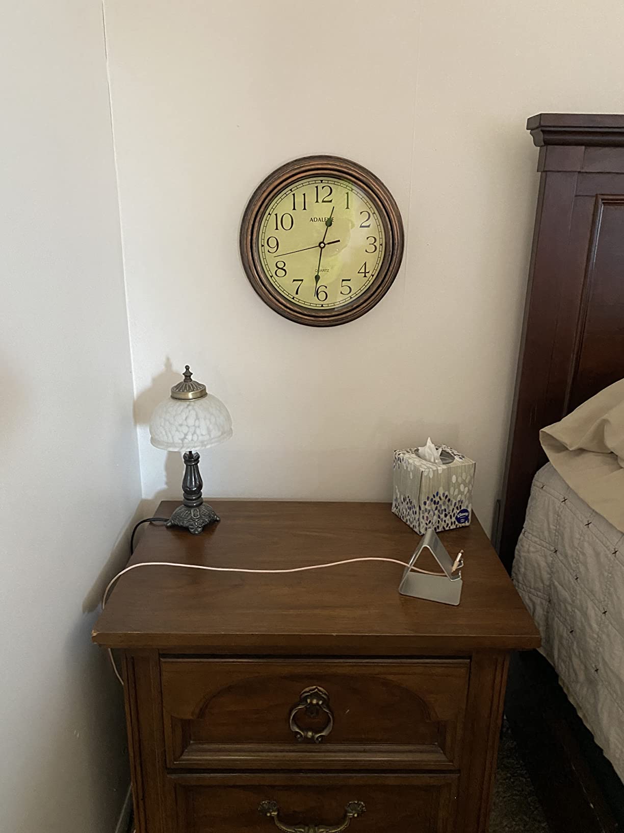 Amazon.com: Adalene 12 Inch Brown Analog Wall Clock, Elegant Design ...