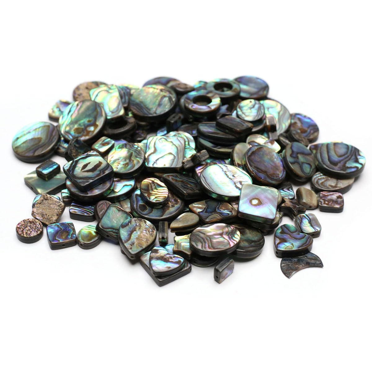 Amazon.com: 20 Pcs Natural Abalone Shell Beads Different Shapes ...