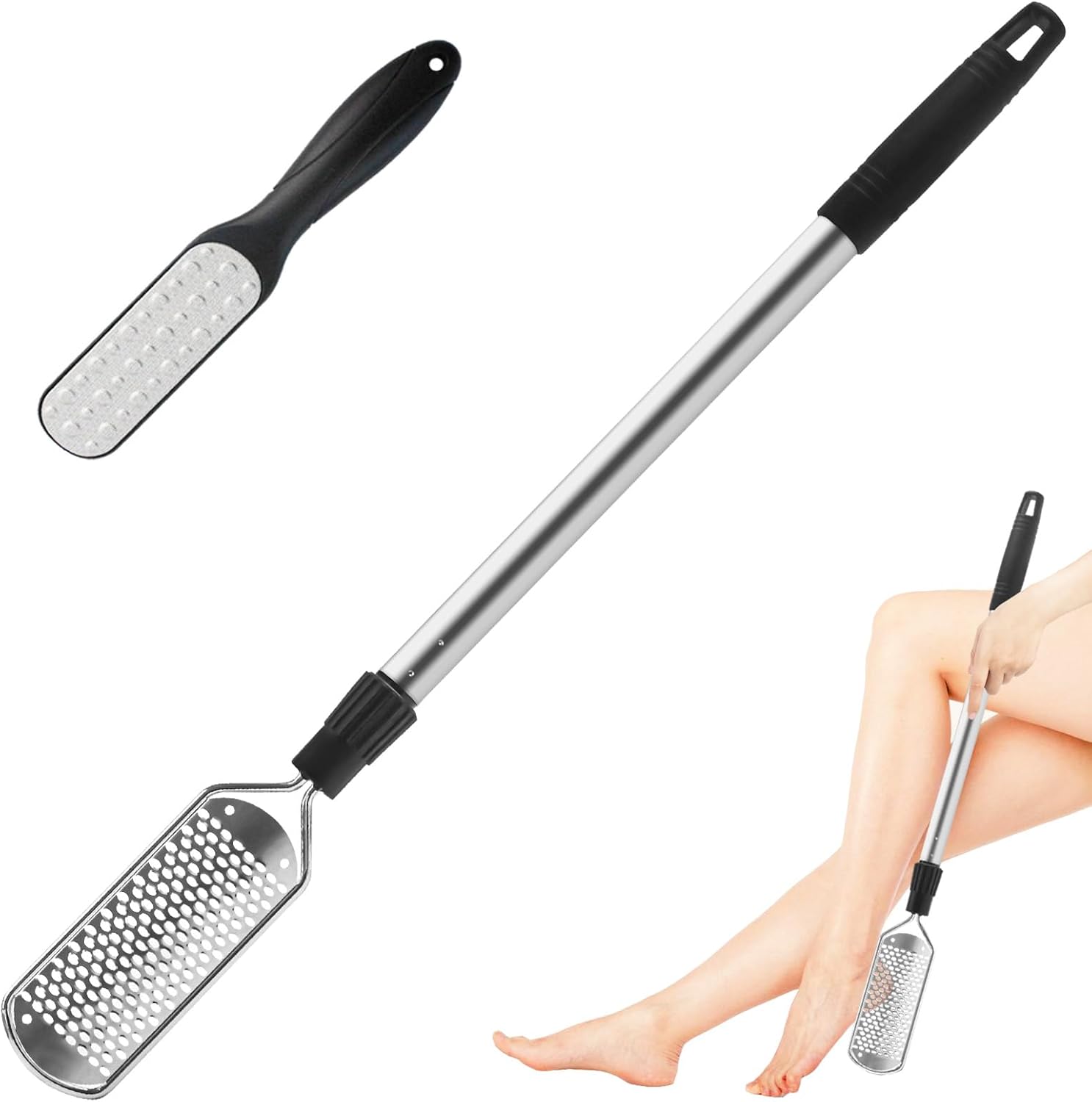 Foot Rasp with Long Handle, 24" Stainless Steel Foot File Callus ...