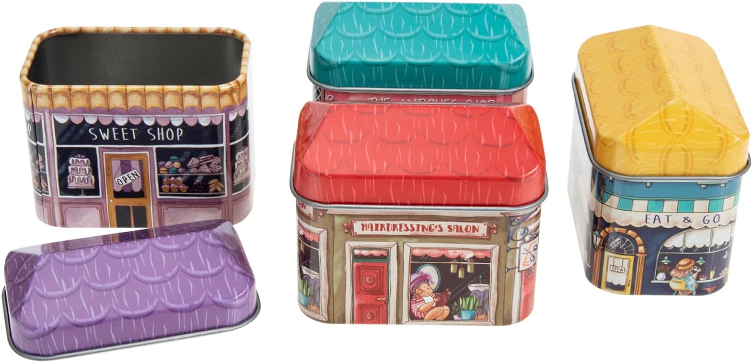 Amazon.com - CIYODO 4pcs House Design Tinplate Boxes House Tin Boxes ...