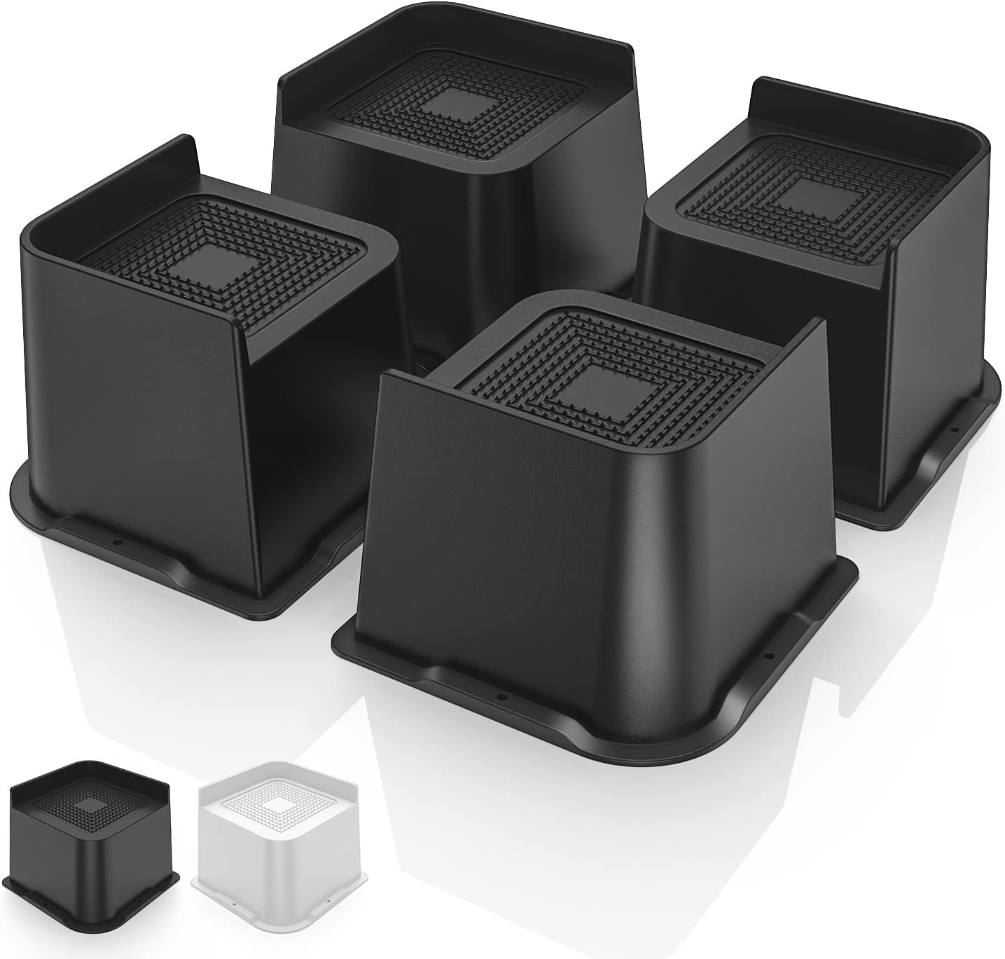 USION Bed Risers 4 inch, 4.5"*4.5" Wide Opening Heavy Duty Bed ...