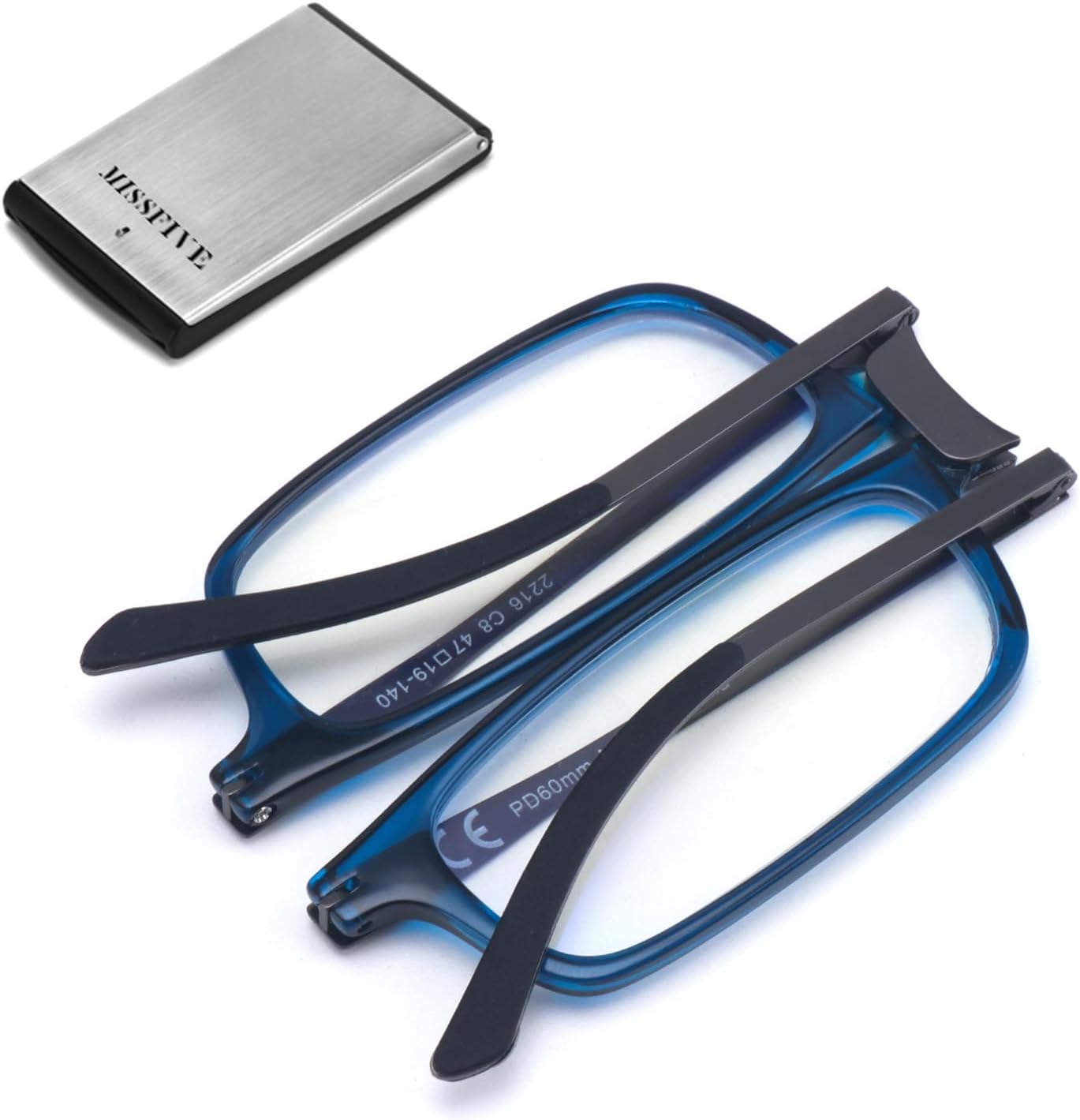Amazon.com: Missfive Premium Folding Reading Glasses Blue Light ...
