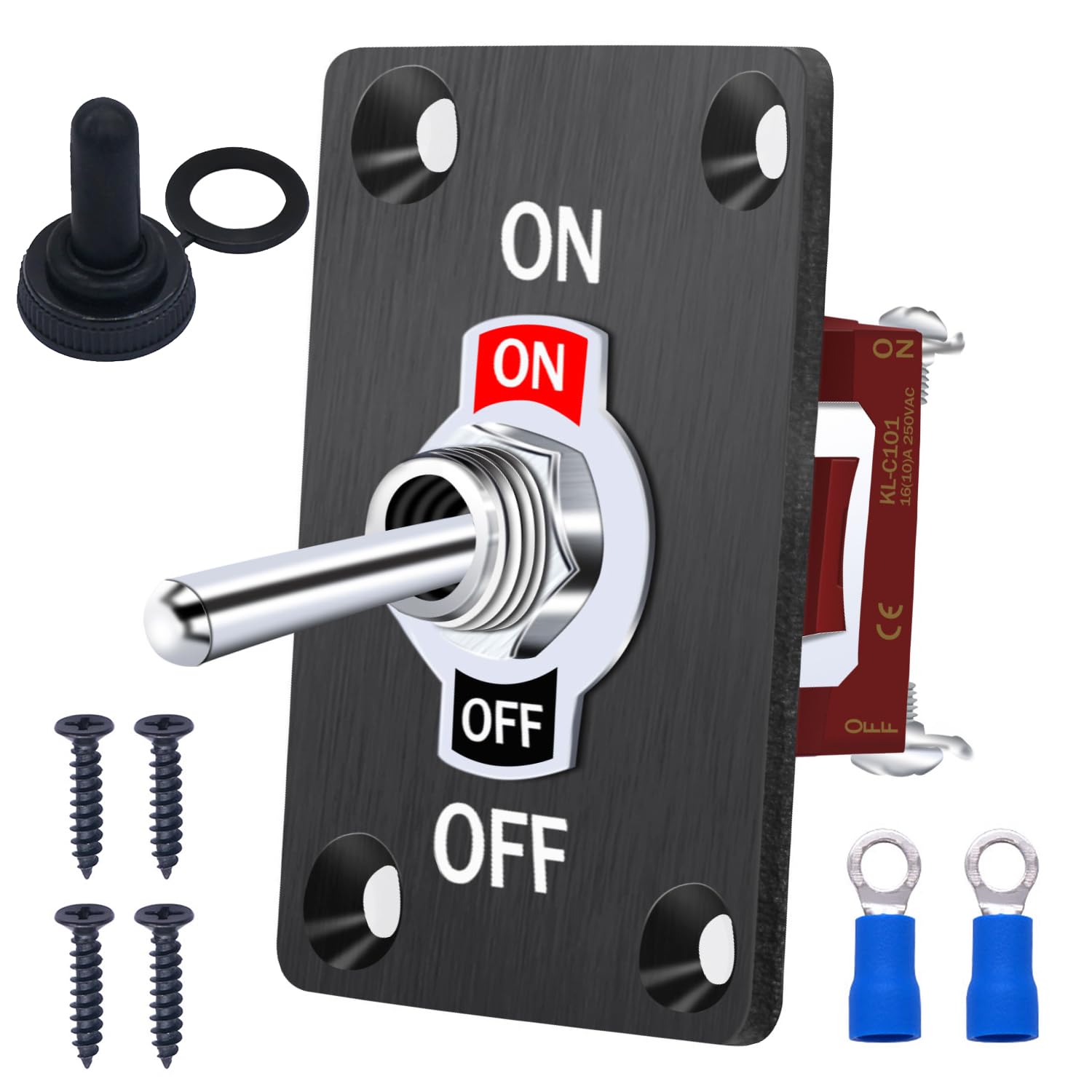 Amazon.com: Twidec/Rocker Toggle Switch Metal Panel with ON/Off Toggle ...