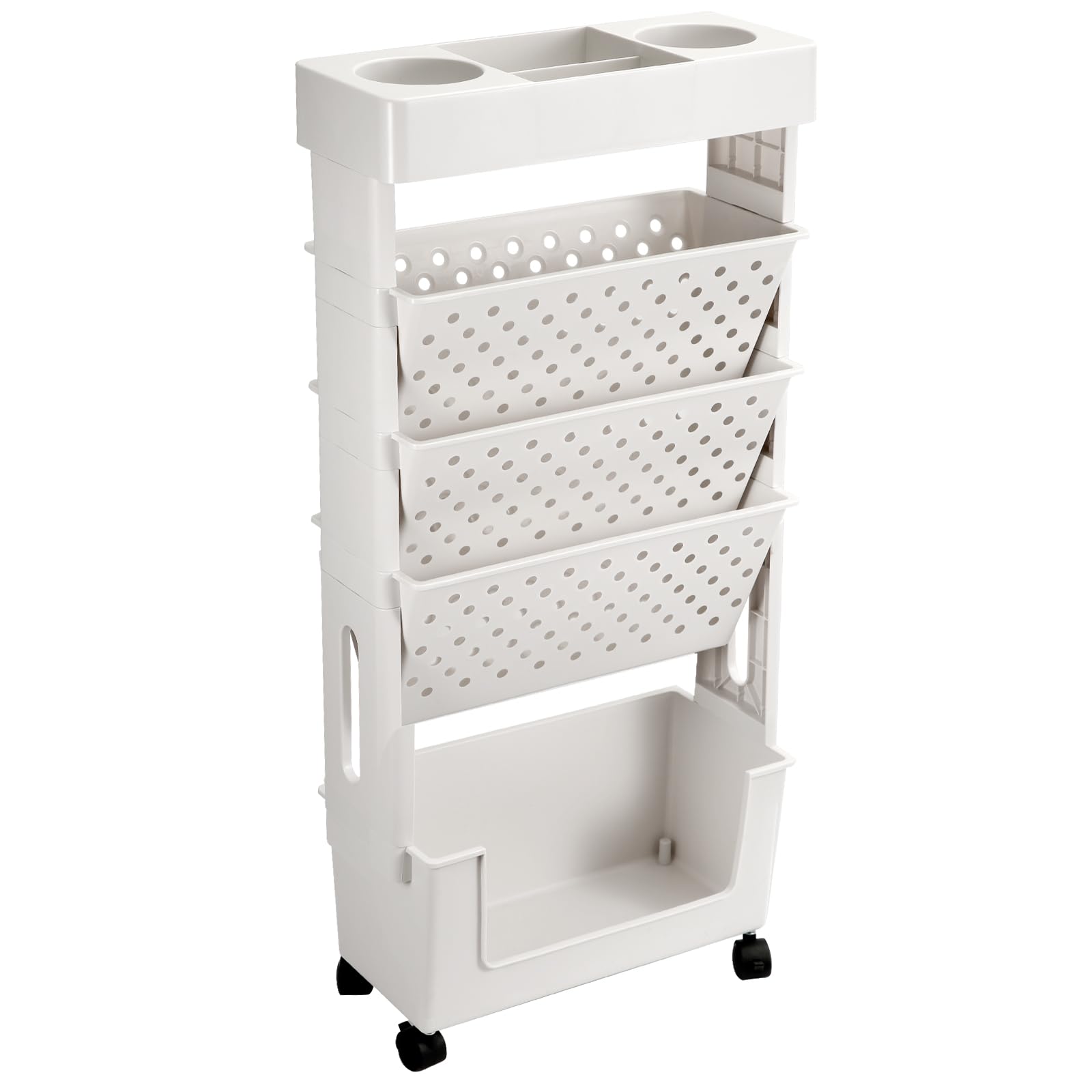 Movable Bookshelf Cart, Rolling Book Shelf Cart Rolling Bookcase with ...