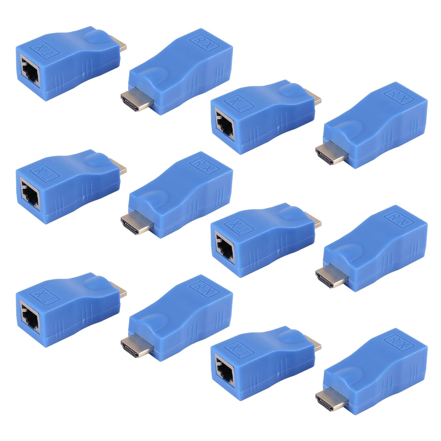 6X Extender to Rj45 Lan Network Extension Transmitter Receiver Tx Rx ...