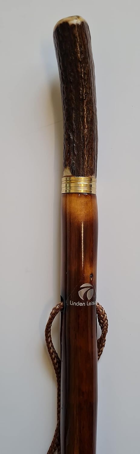 Linden Leisure Stag Horn Top on a Chestnut Hiking Stave Pole Staff ...