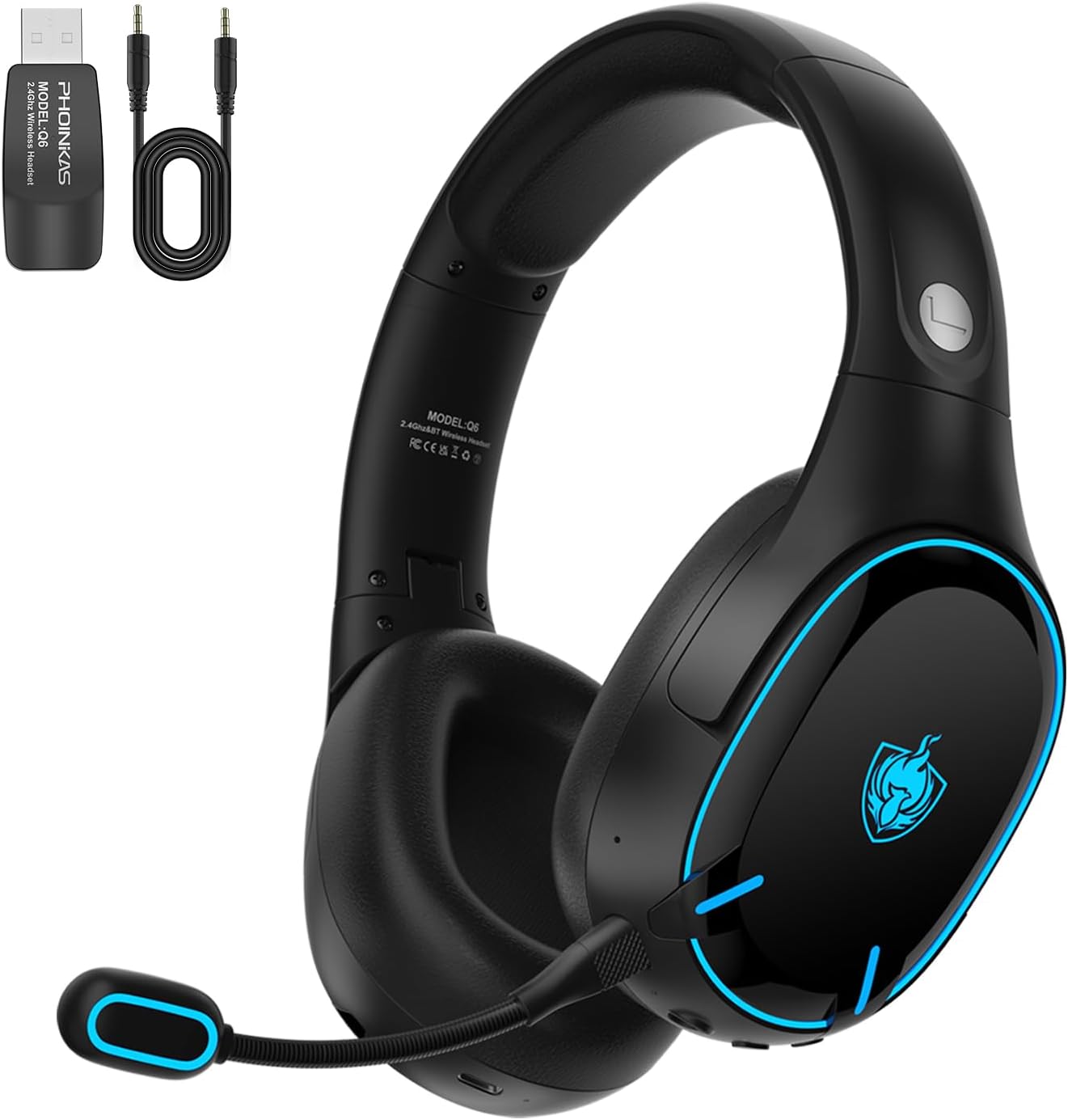 Ozeino Gaming Headset Wireless für Ps4/Ps5/PC/Xbox/Switch, Headset mit ...