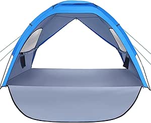 Amazon.com: Beach Tent Sun Shade Shelter: 3-4 Person Large Anti-UV Windproof Portable ...