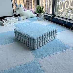 Amazon.co.jp: Brushed Joint Mat, Soft, Fluffy, Tile Carpet, Large, Anti ...