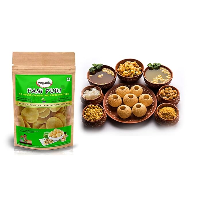 Buy Veganic Gol Gappa Pani Puri Kit Ready To Fry - 400gm (Wheat Gol ...