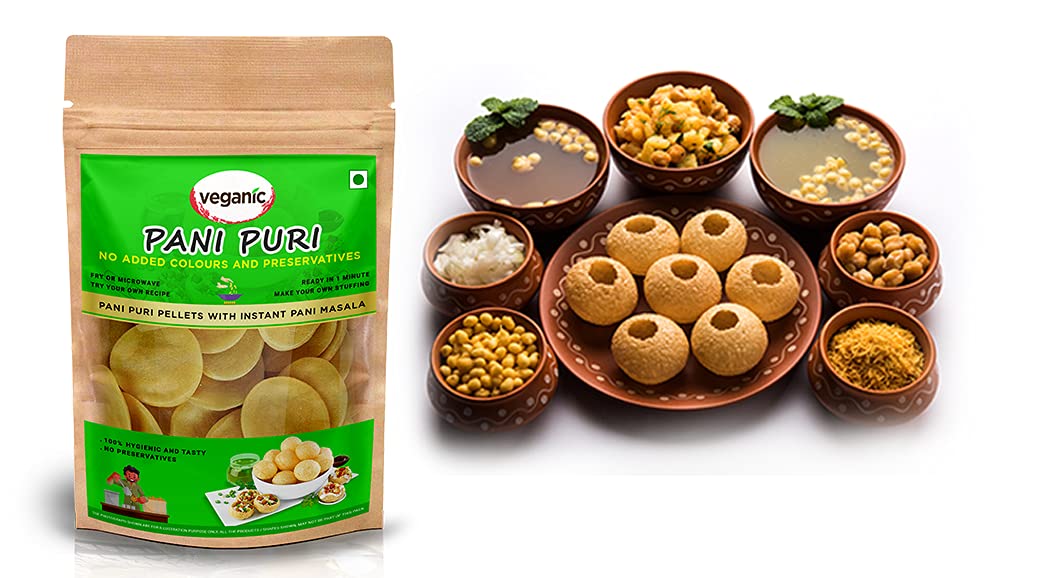 Buy Veganic Gol Gappa Pani Puri Kit Ready To Fry - 400gm (Wheat Gol ...