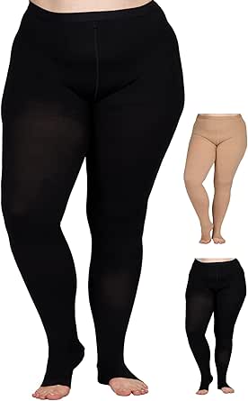 Amazon.com: Up to 7XL Plus Size Compression Pantyhose 20-30mmHg for ...