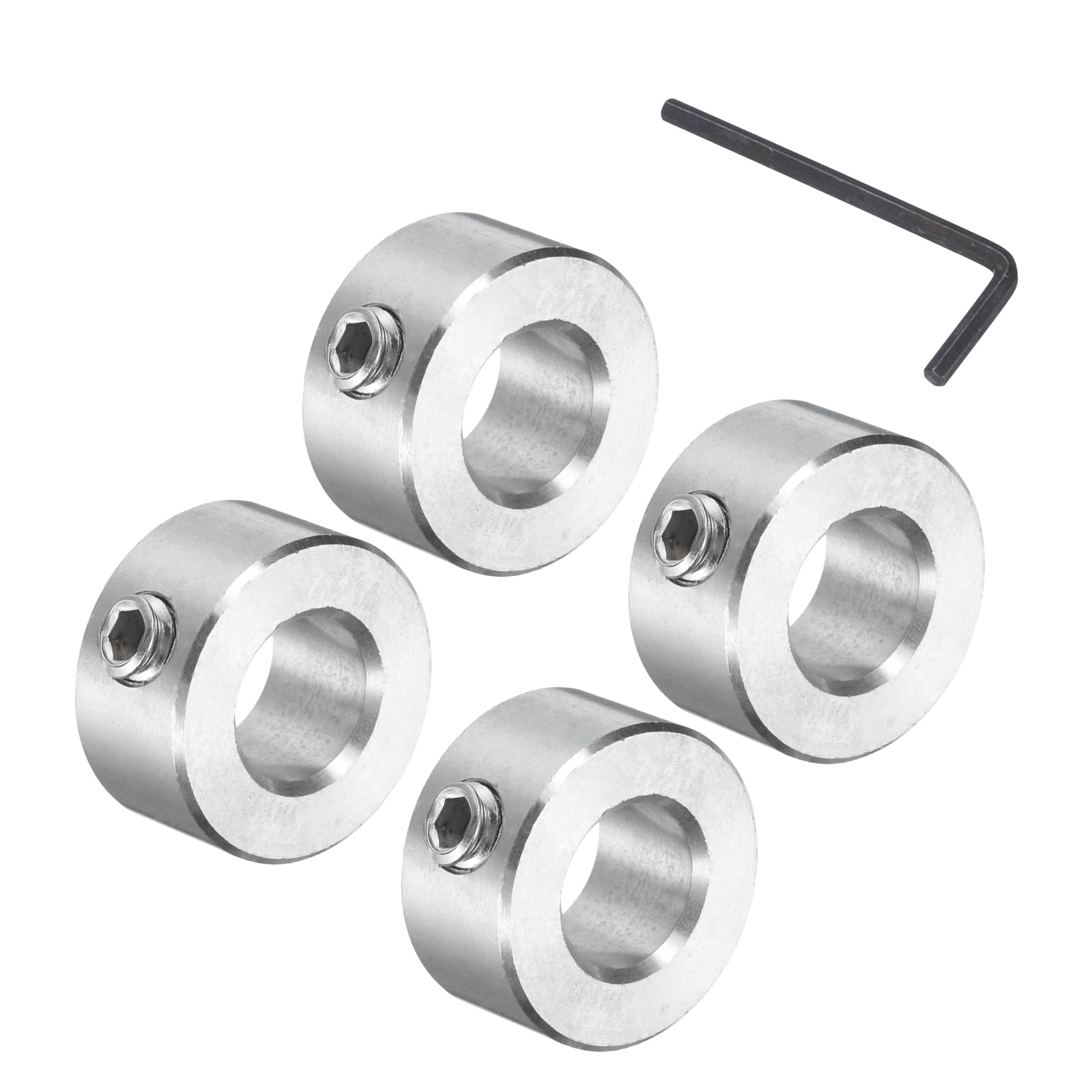 uxcell 4 Pcs Set Screw Shaft Collar 7/16"Bore, 304 Stainless Steel ...