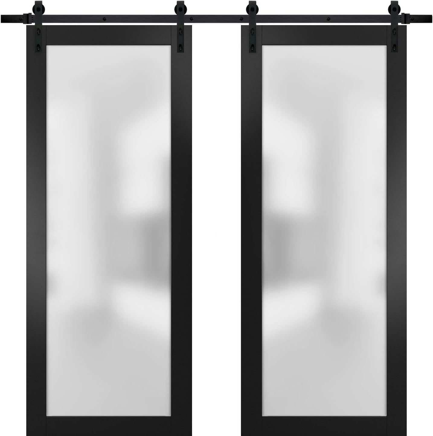 Buy Sturdy Double Barn Door 48 X 80 Inches With Frosted Glass Planum