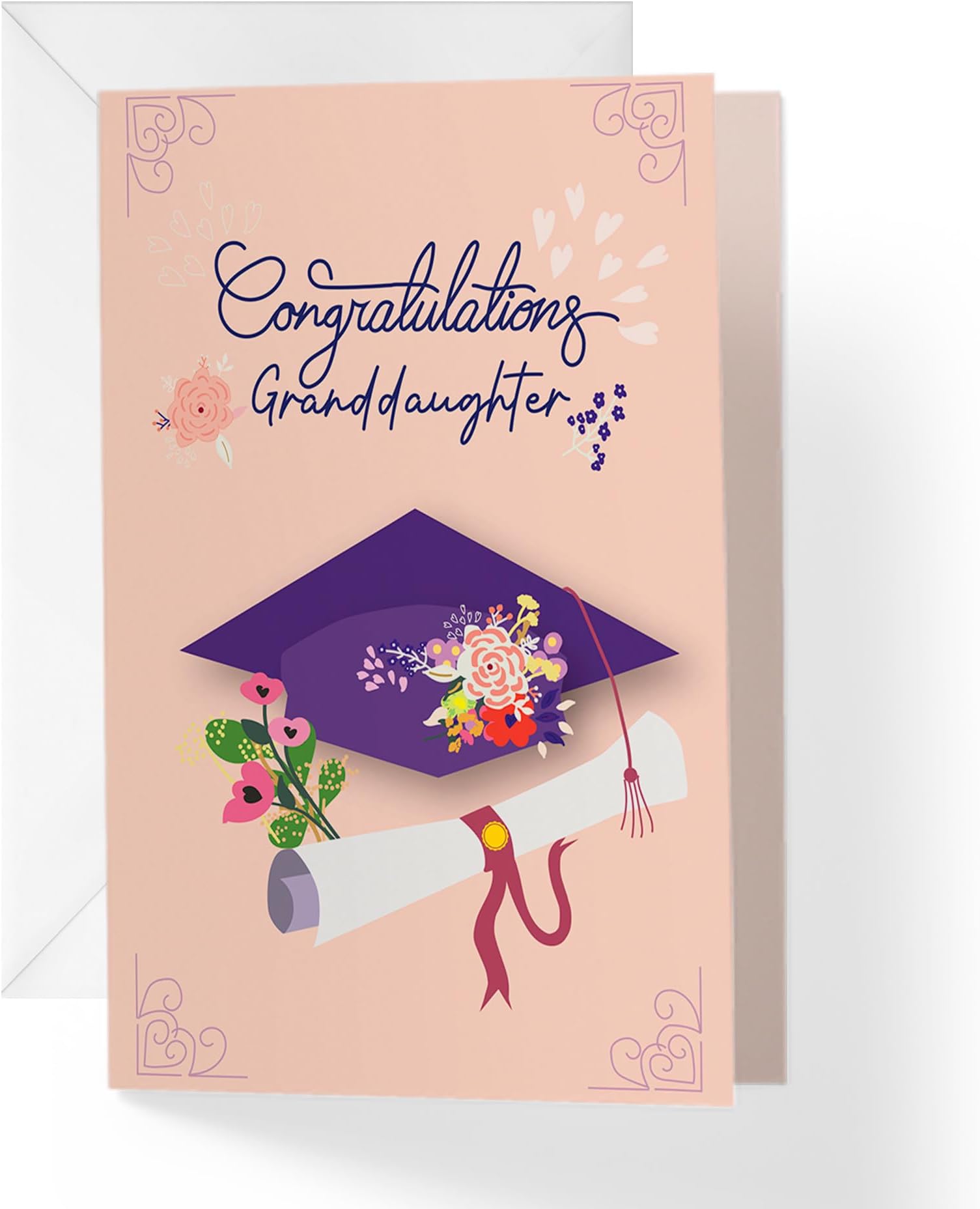 Amazon.com : 1Up Greetings Graduation Card for Granddaughter | Grad Cap ...