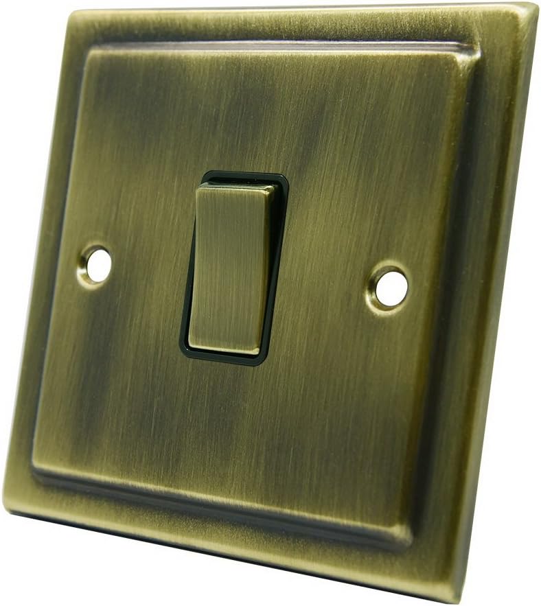 Brush Antique Brass Light Switch 3 Gang 10amp 2 Way BE306 KME : Amazon ...