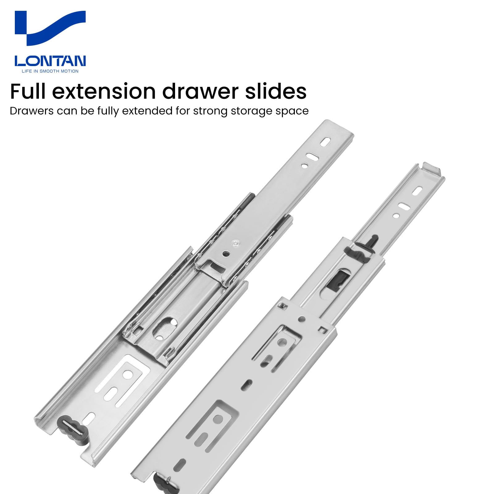 Snapklik.com : 2 Pairs Silver Ball Bearing Cabinet Drawer Glides 6 Inch ...