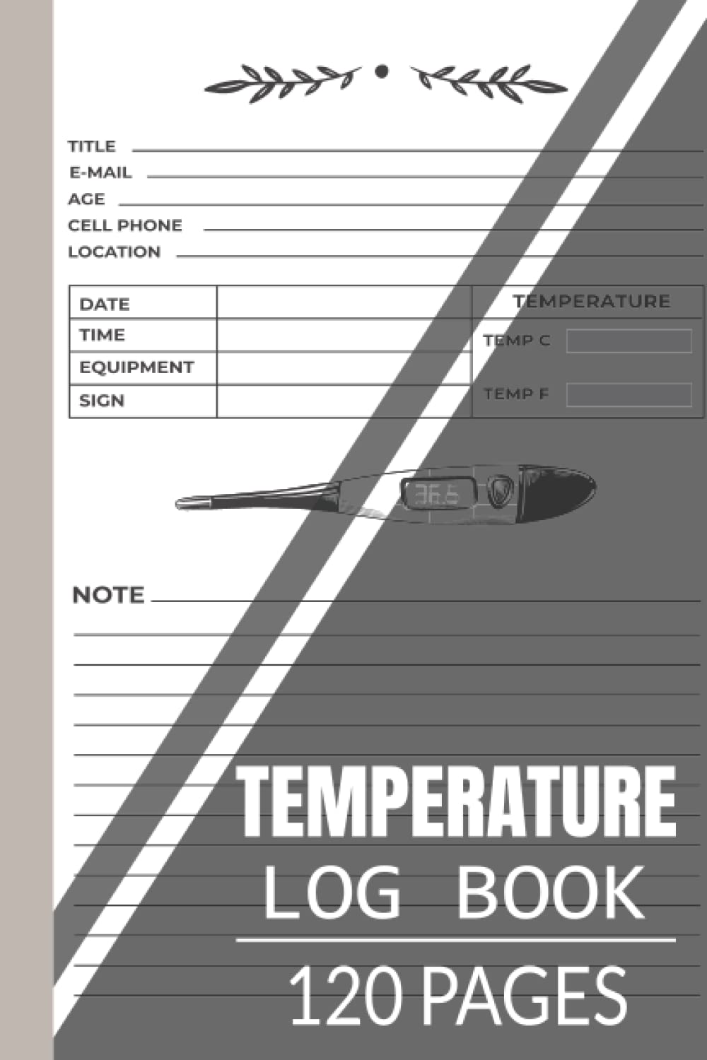 Temperature Log Book Medical Log Book Food Temperature Log Sheets ...