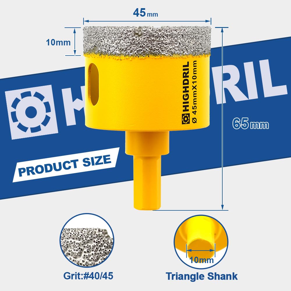 Snapklik.com : Dry Diamond Core Drill Bit,HIGHDRIL Diameter 45mm 1-4/5"