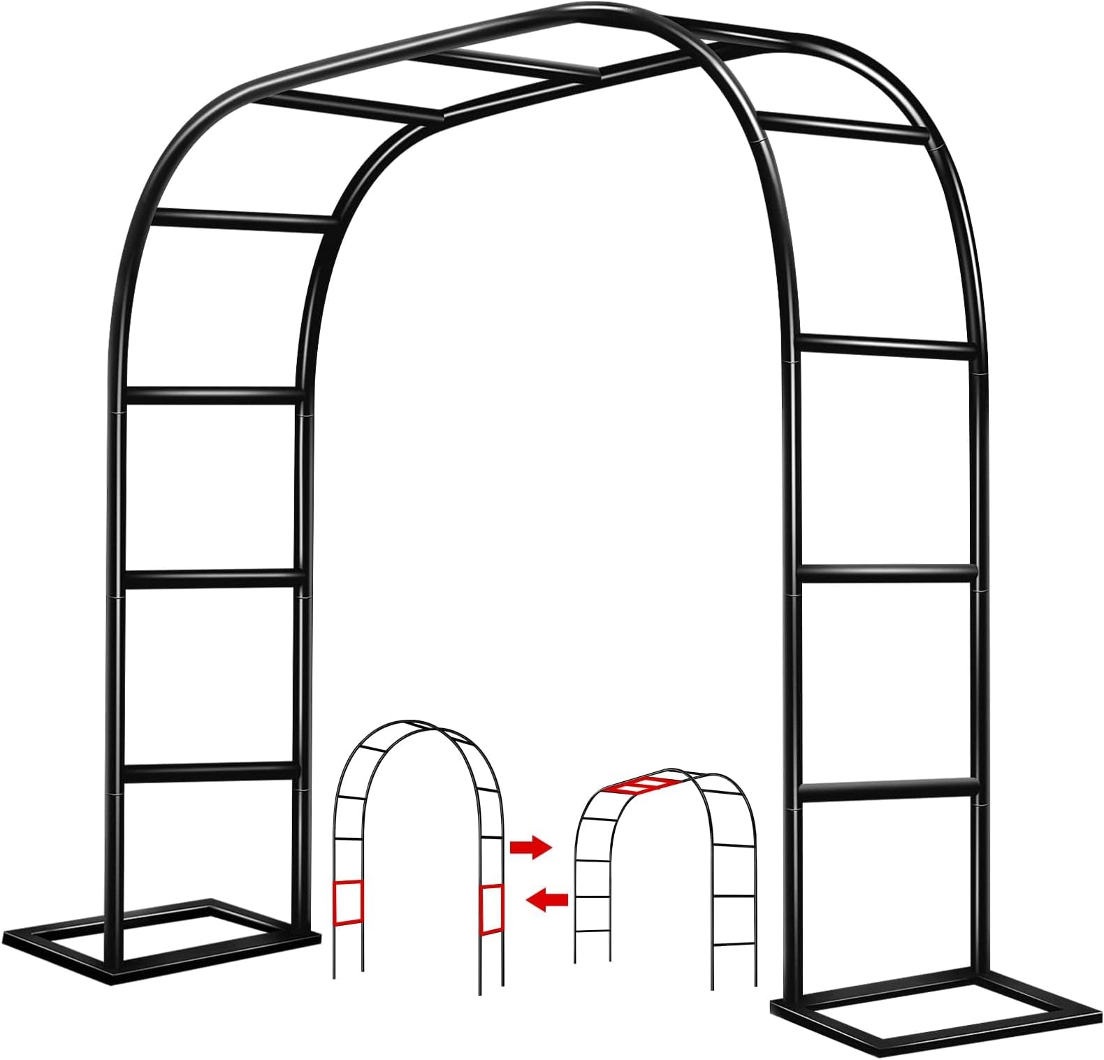 Amazon.com : Giantex 79" Garden Arch with Trellis & 2 Planters, Tall ...