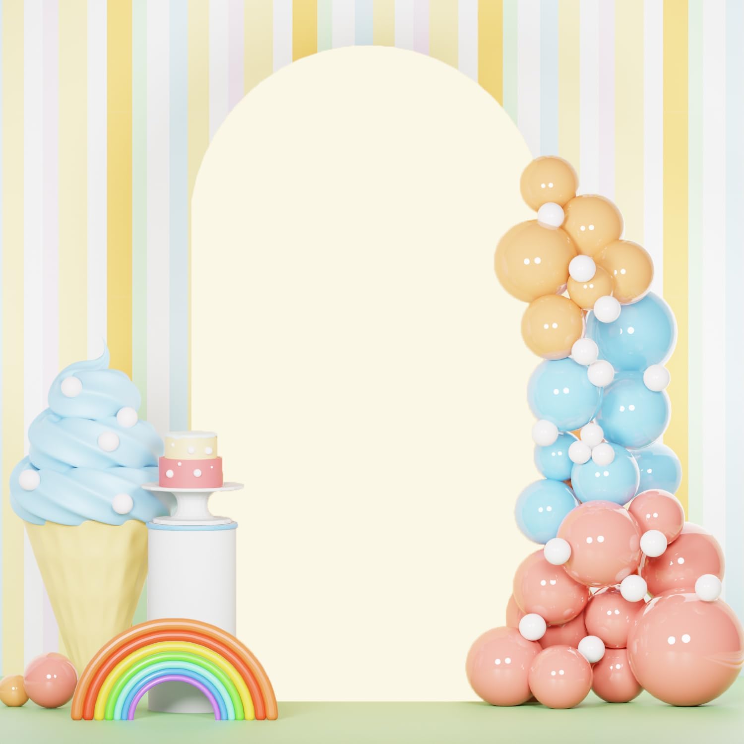 Amazon.com: PATYDEST Spandex Arch Cover Ivory Wedding Arch Backdrop ...