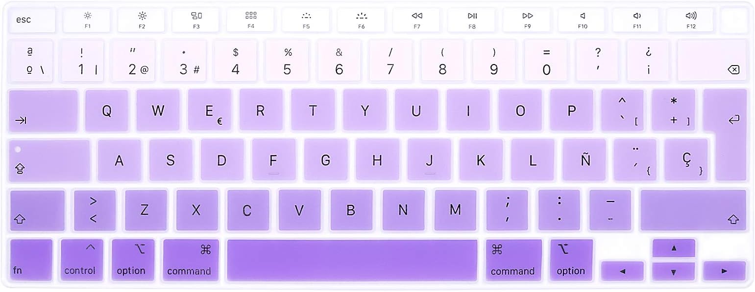 Amazon.com: HRH Spanish Language ESP Keyboard Cover Skin,Silicone ...