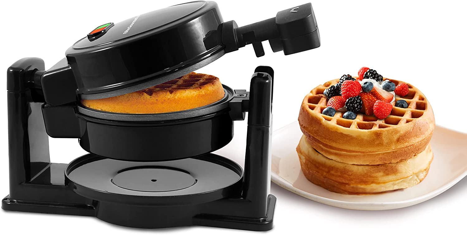 Elite Gourmet EWM460 Nonstick Rotating Flip Belgian Waffle Maker, 1.25 ...