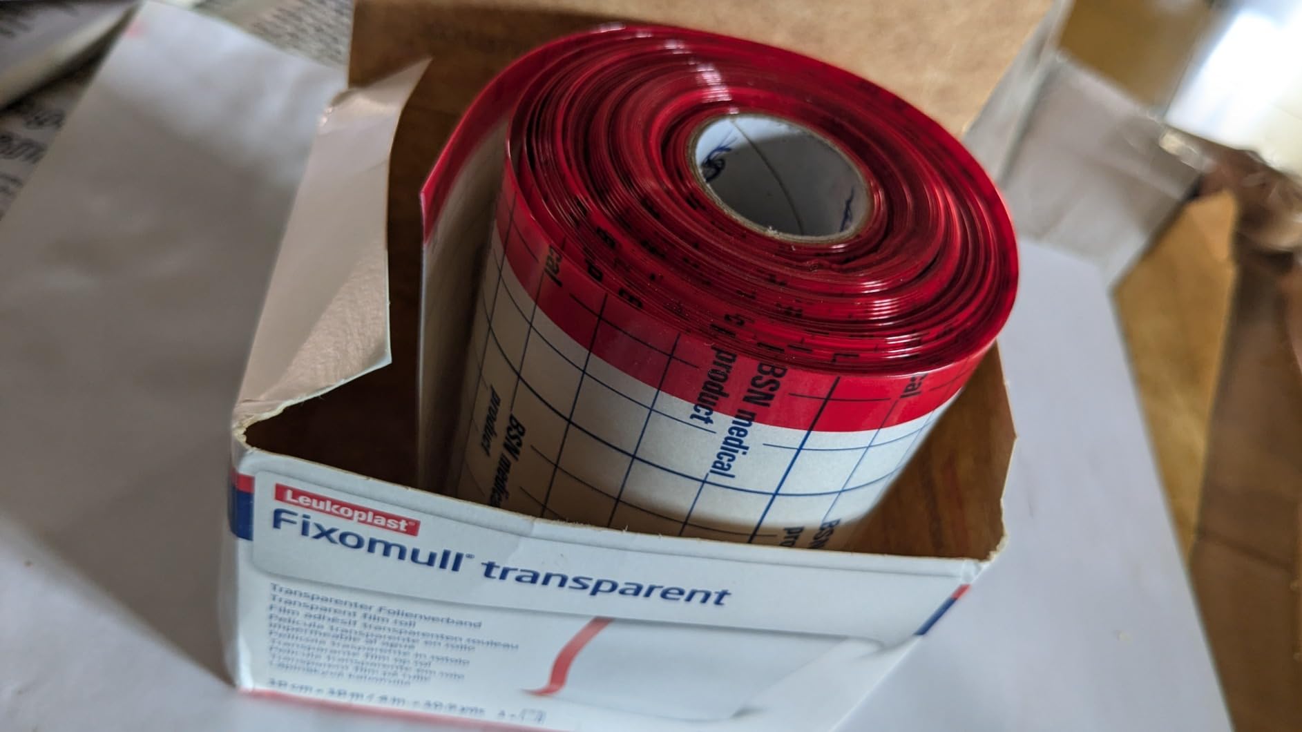 Fixomull Transparent Adhesive Bandage Roll 10cm x 10m | Waterproof ...