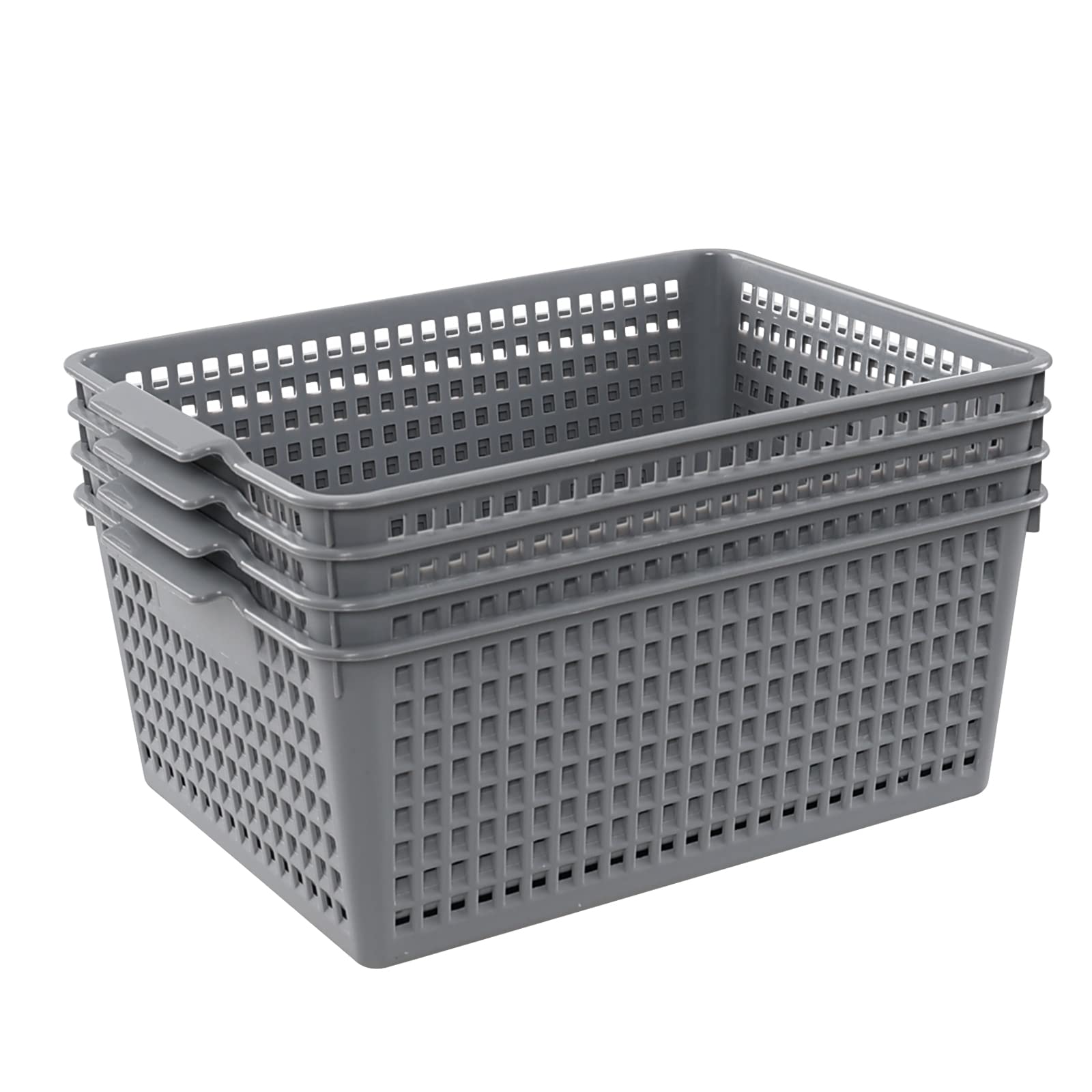 Joyeen Large Stroage Basket, Plastic Kitchen Cupboard Basket Box Set of ...