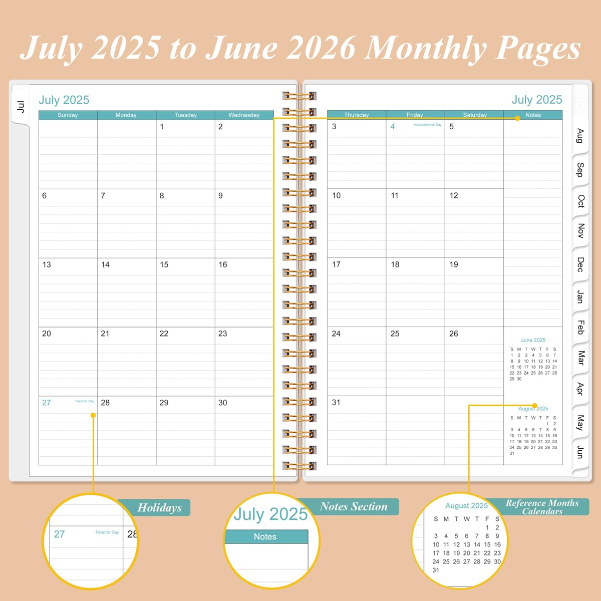 Snapklik.com : 2025-2026 Daily & Monthly Planner - One Page Per Day ...