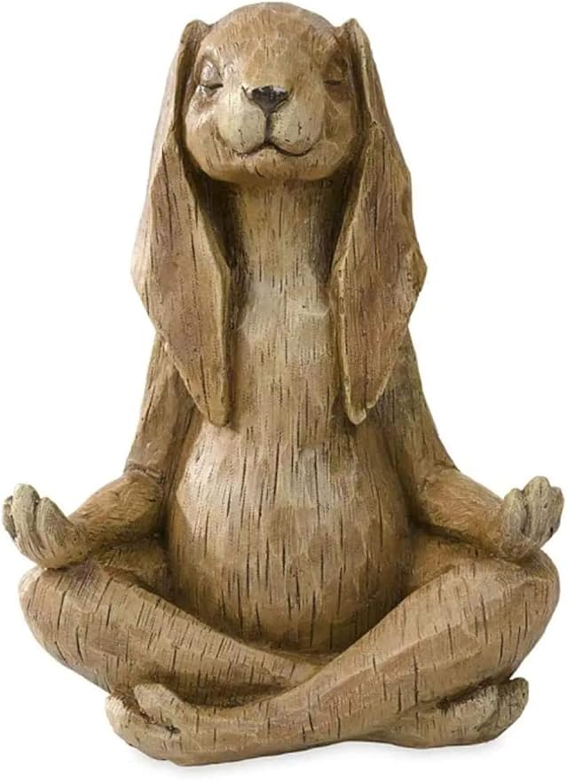 Amazon.com: TSTSM Garden Yoga Rabbit Meditating Rabbit Statue,Bunny ...
