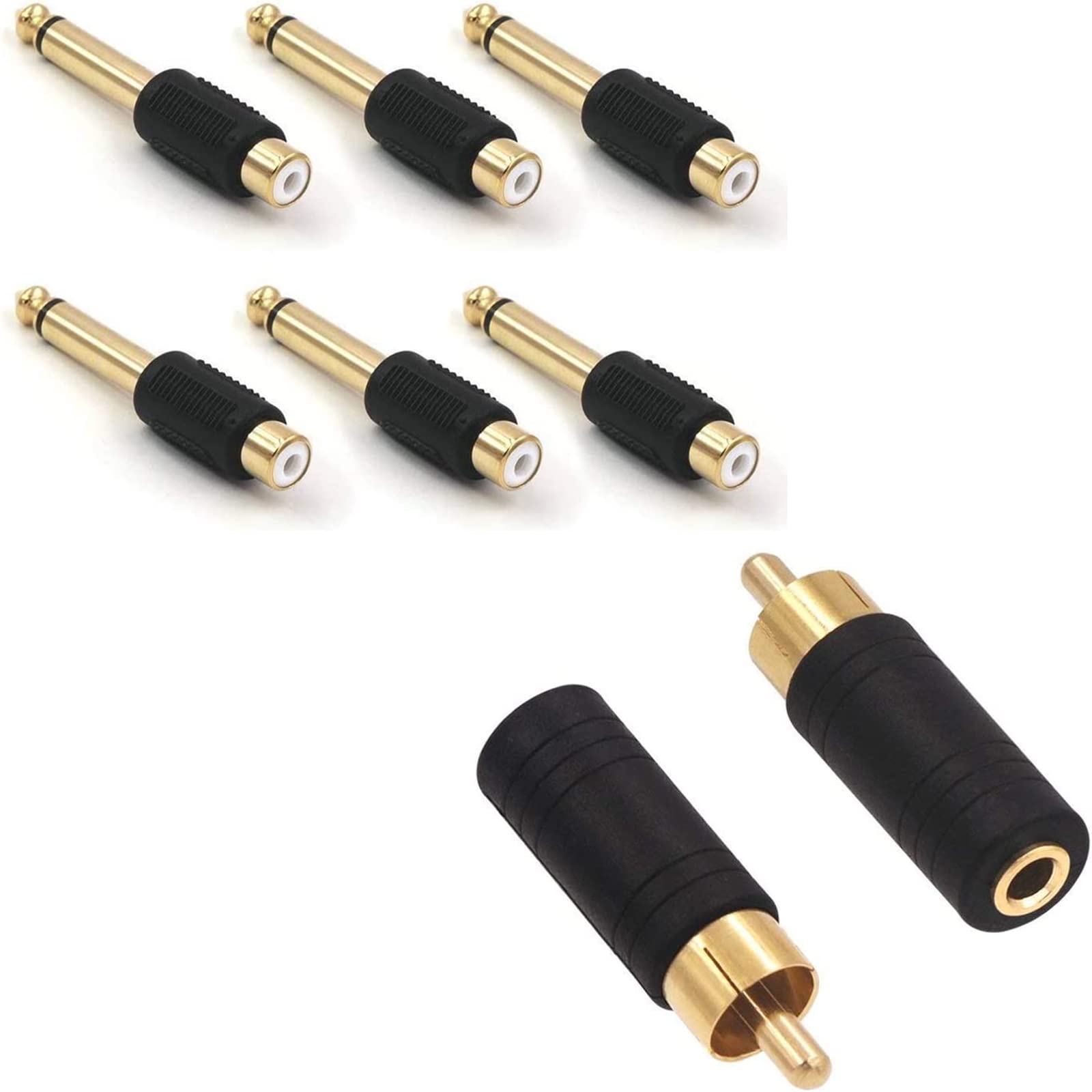 Amazon.com: VCE RCA to 1/4" Audio Adapter 6-Pack Bundle with 2-Pack ...