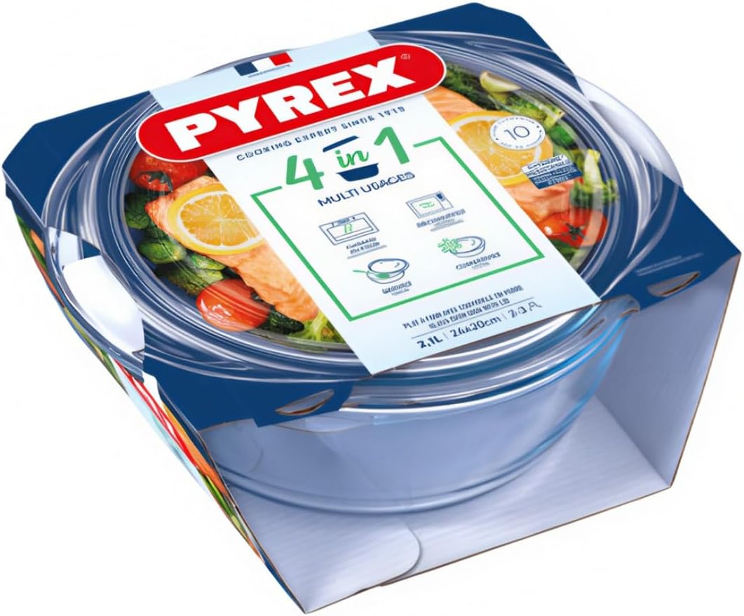 Pyrex 108A000 Cocotte ronde en verre classique Easy Grip haute ...