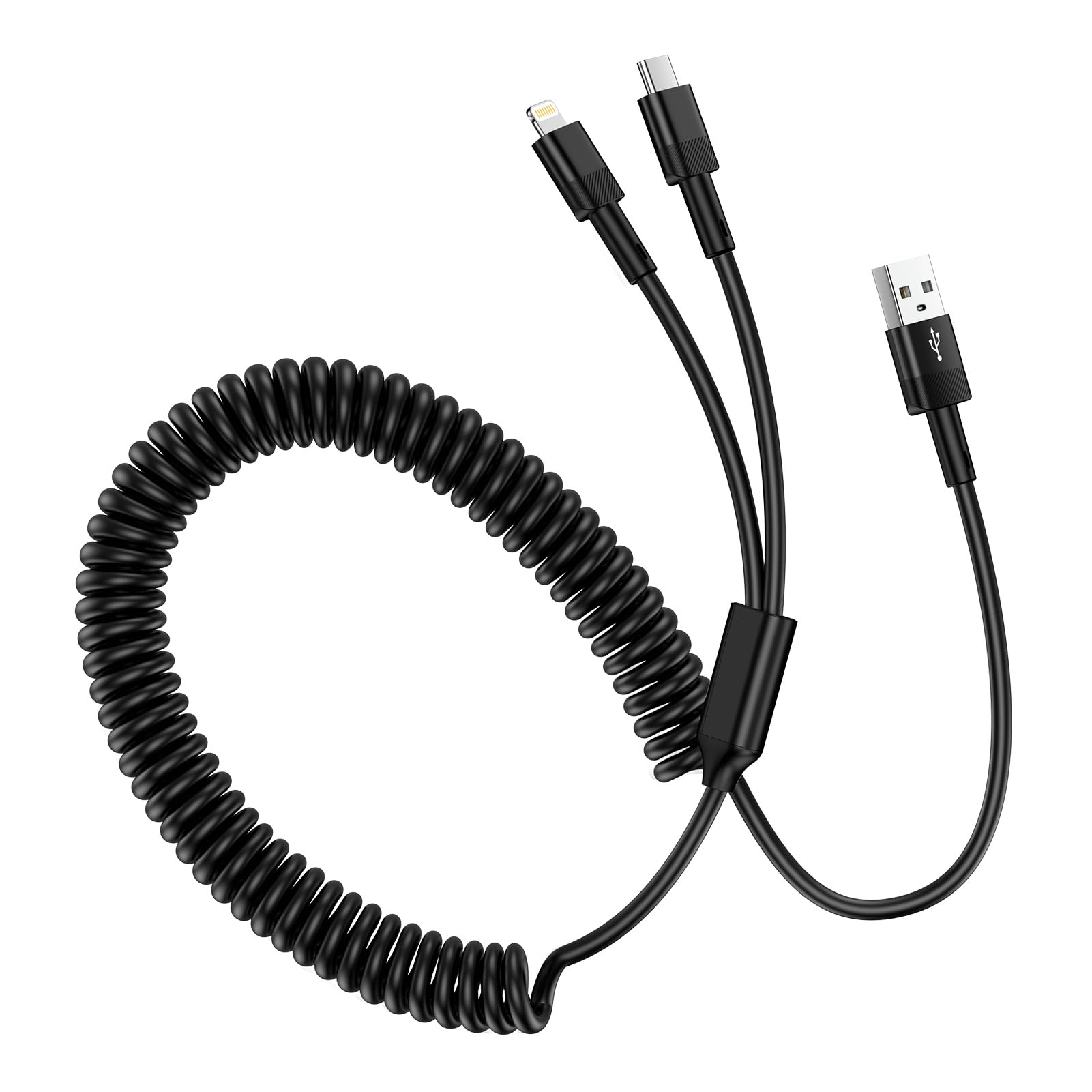 Amazon.com: Coiled USB to USB C Cable 4FT for iPhone 16 Pro Max/16 Pro ...