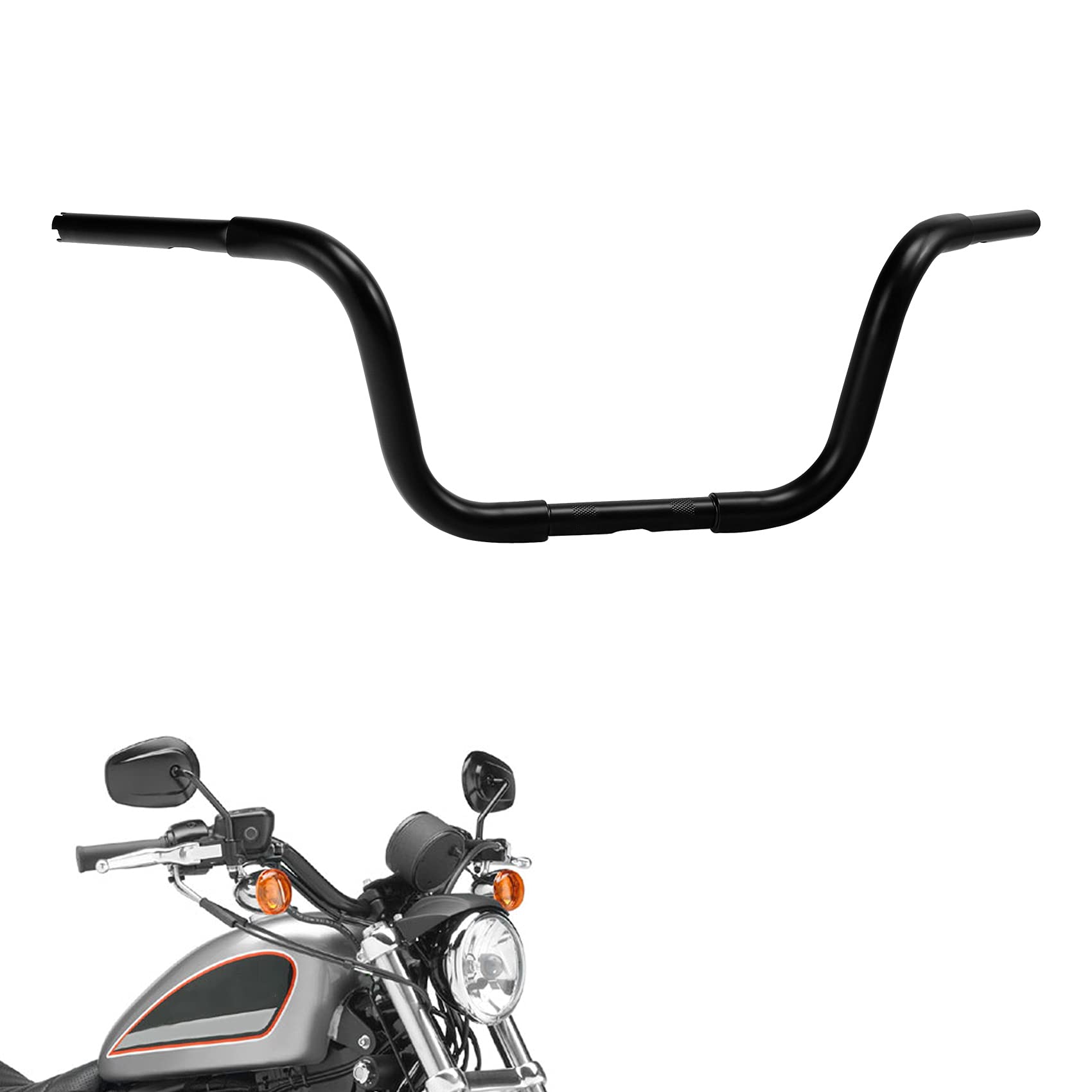 Snapklik.com : 10" Rise Ape Hanger Bar 1.25" Handlebar Fit For Harley ...