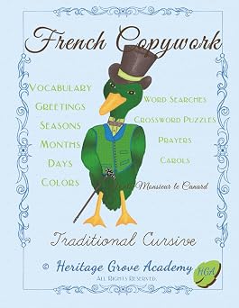 French Handwriting Copywork: Traditional Cursive (Language Penmanship ...