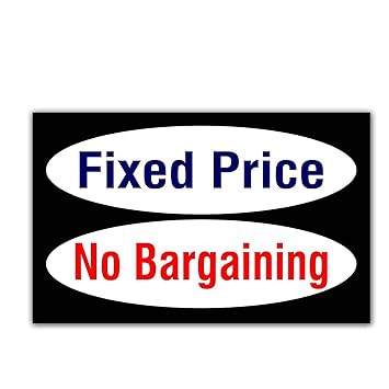 SIGN EVER™ Fixed Price No Bargaining in Oval 3mm Standard Sign Board ...
