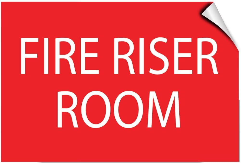 Fire Riser Room Hazard Fire Label Decal Sticker 7 Inches X 5 Inches ...