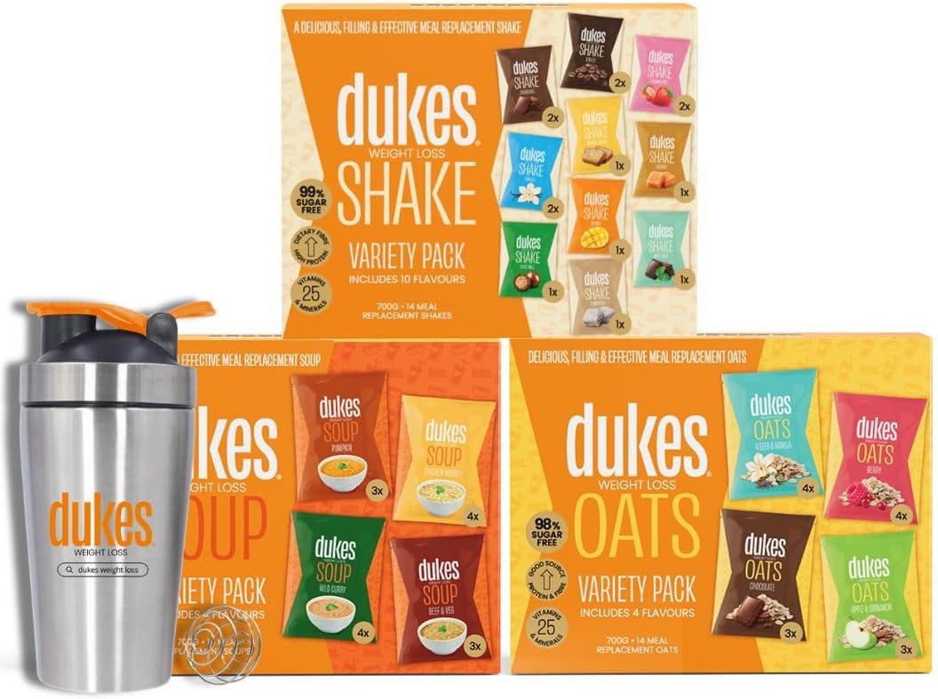 Dukes Weight Loss Shake, Soup & Oats Starter Pack - 14 Shakes + 14 ...