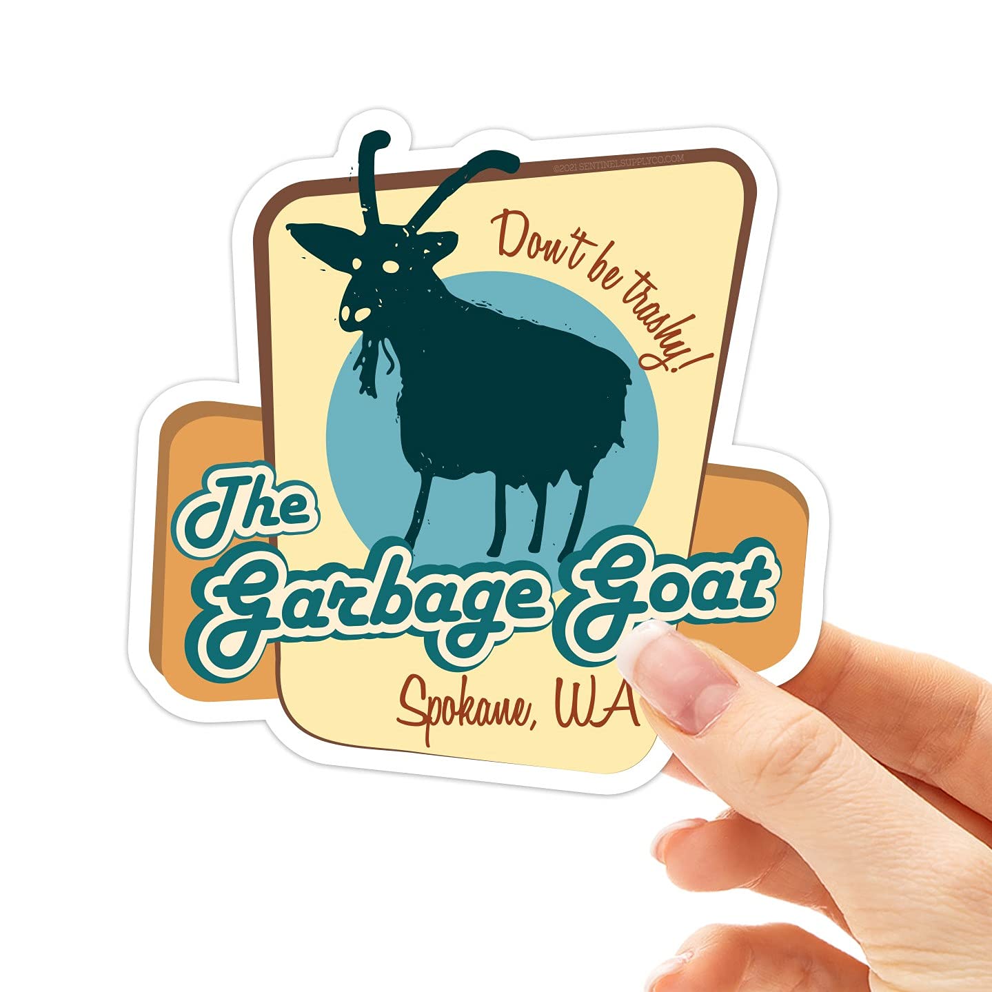 Amazon.com: Garbage Goat Spokane Sticker, Spokane WA Bumper Stickers ...