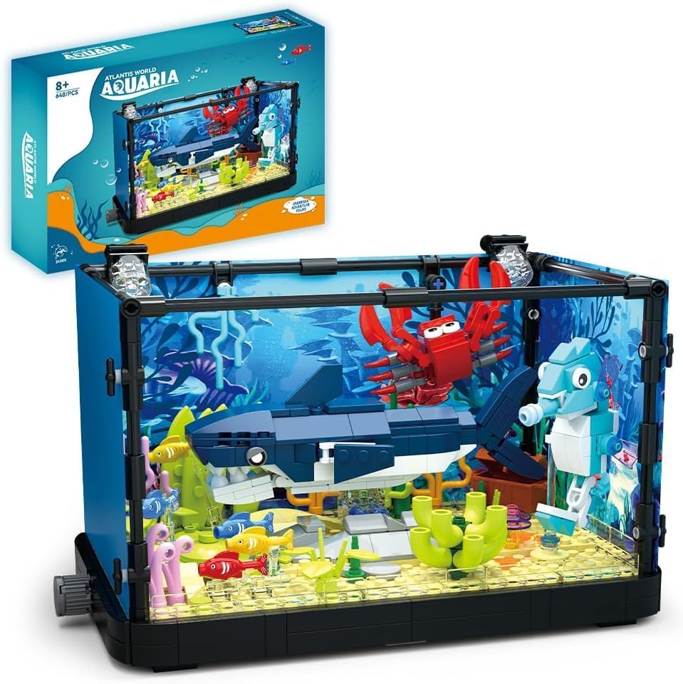 SKY LINE OCEAN Aquarium Fish Tank Building Block Set|with led Light ...