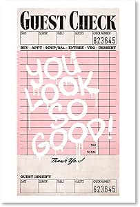 Amazon.com: Xeraxion Funny Pink Guest Check Canvas Wall Art Preppy ...
