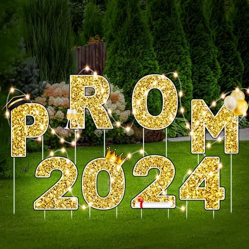 Amazon.com : POILKMNI 8 PCS Prom 2024 Yard Signs Party Outdoor Lawn ...