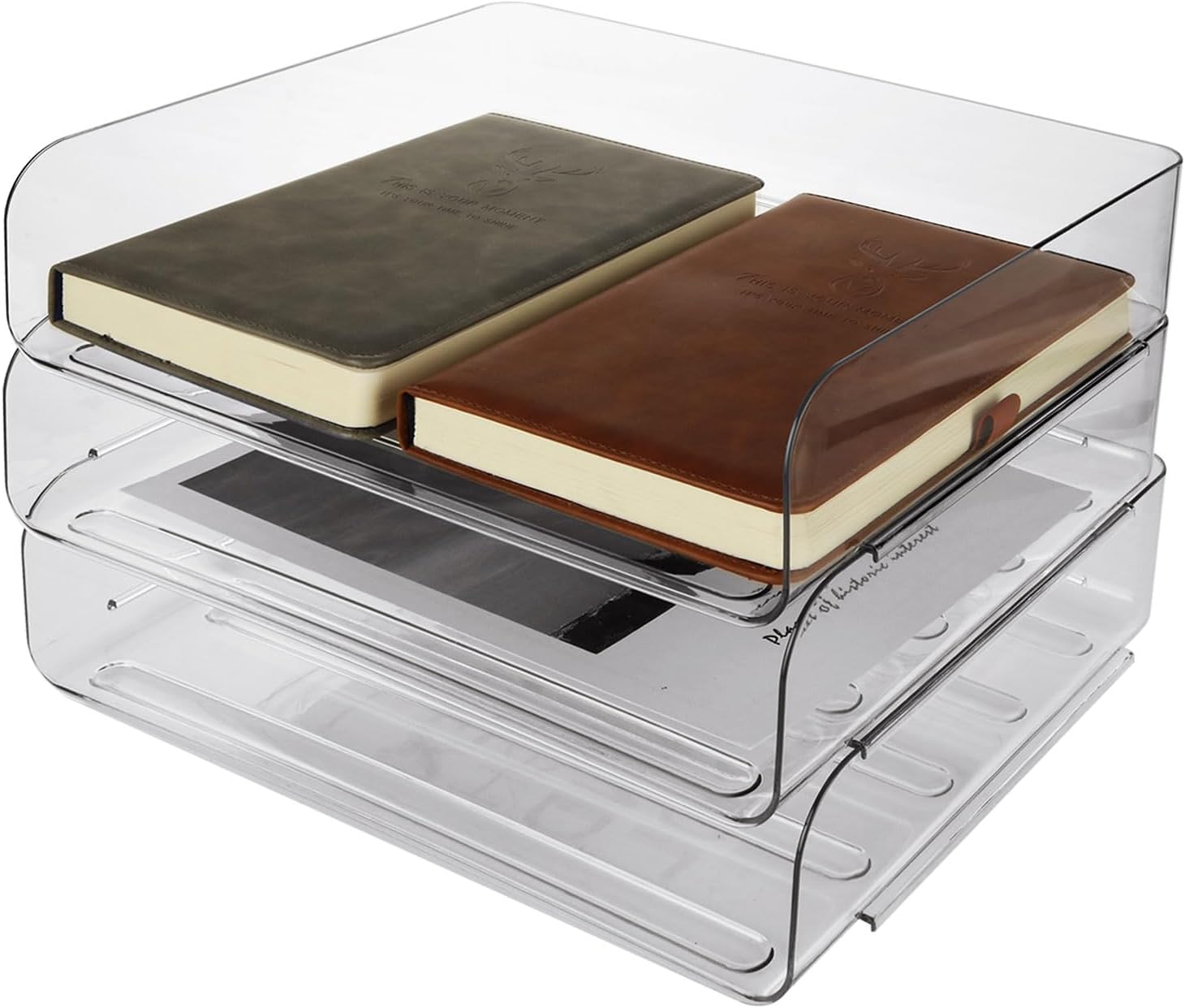 Amazon.com: MIVIDE Stackable Clear Paper Trays，3 Tier Acrylic Letter ...