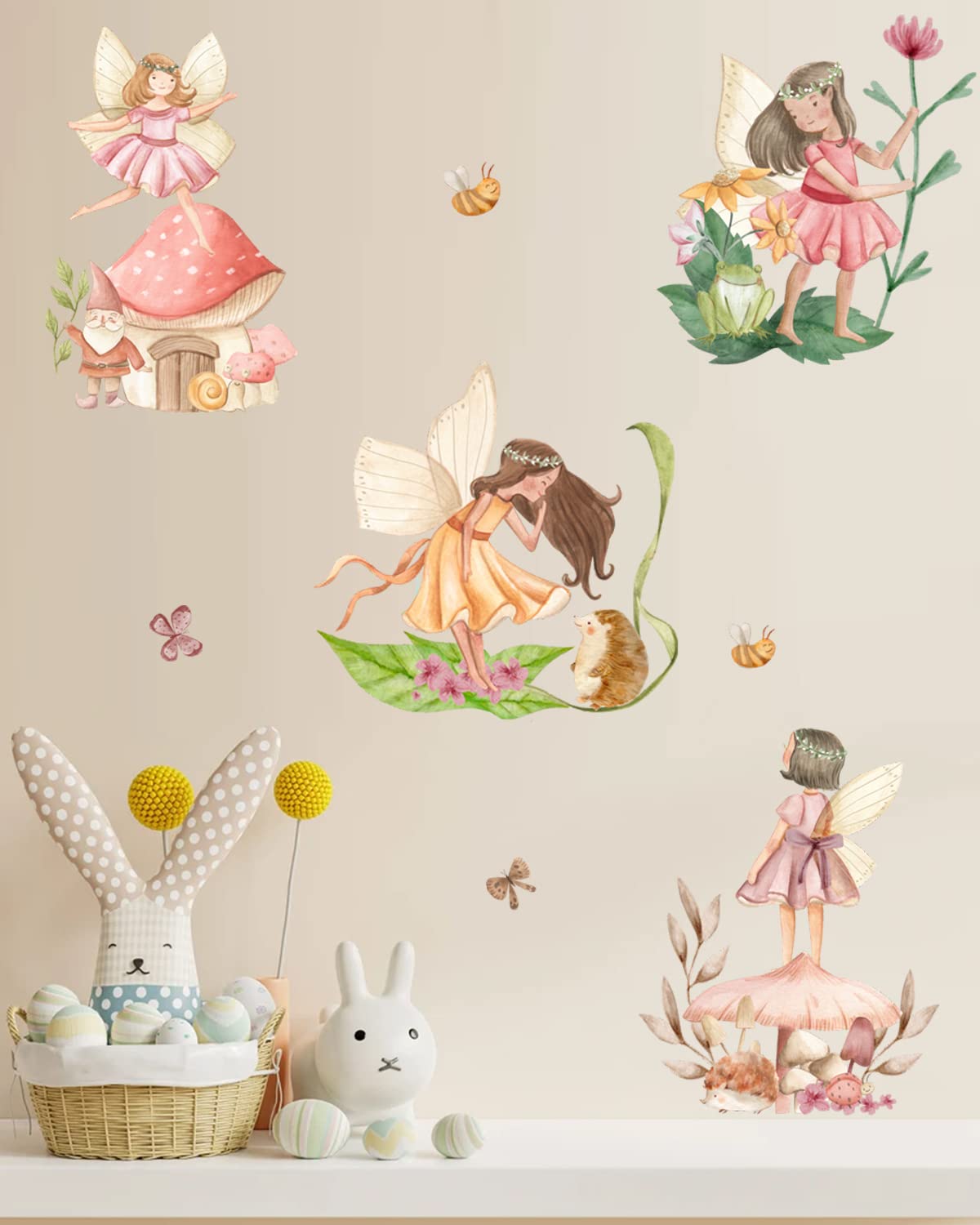 Amazon.com: Nursery Fairy Wall Stickers Fairy Girls Decals Mushroom ...