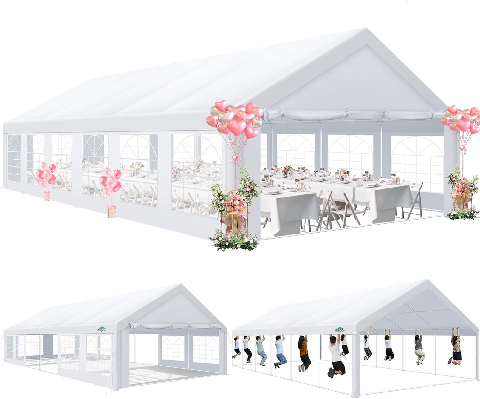 Amazon.com : COBIZI 20' x 40' Party Tent Heavy Duty, 20x40 Tent with 8 ...